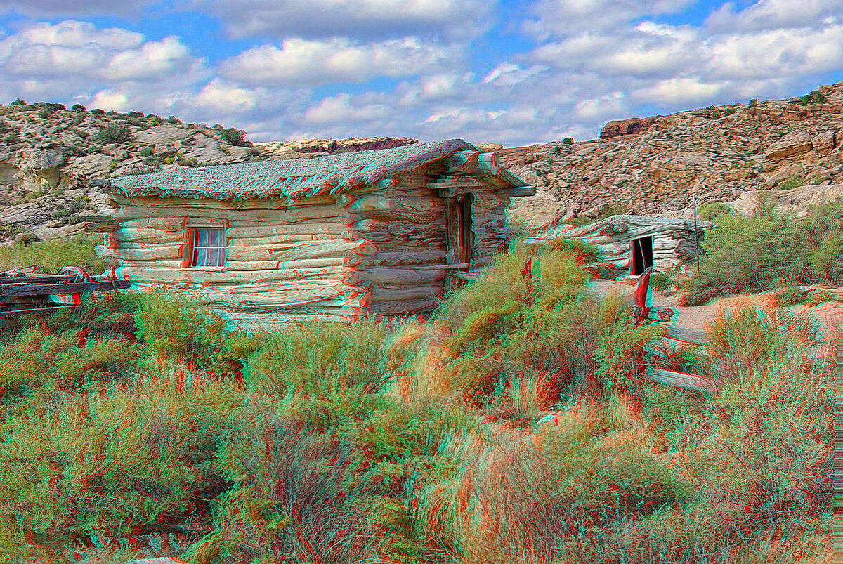 3D- Wolfe Ranch Cabin: You will need a pair of anaglyph glasses to view it in 3D. Picture Credit ...