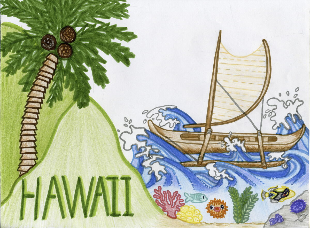 my young grandaughter draw is for me: they lived in Hawaii for 5 years...