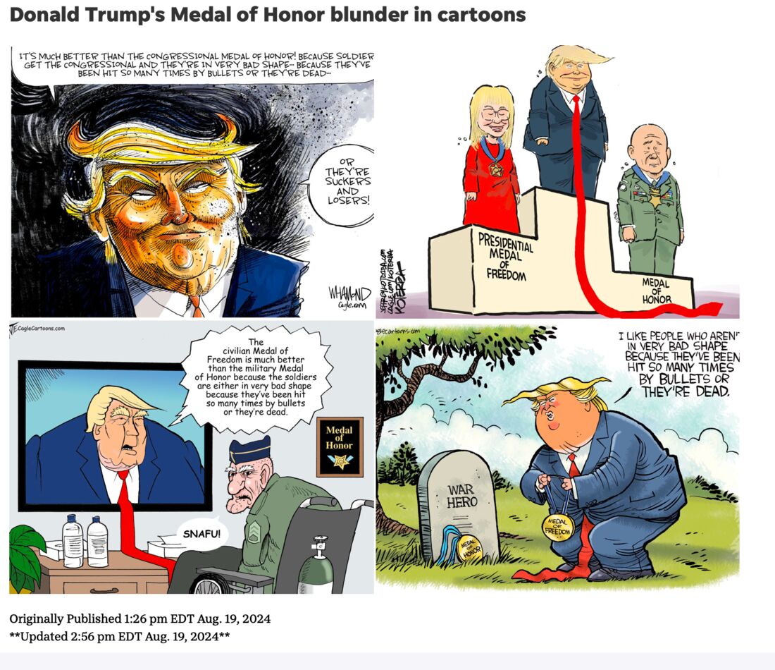 Donald Trump's Medal of Honor blunder in cartoons - Columbus Dispatch ...