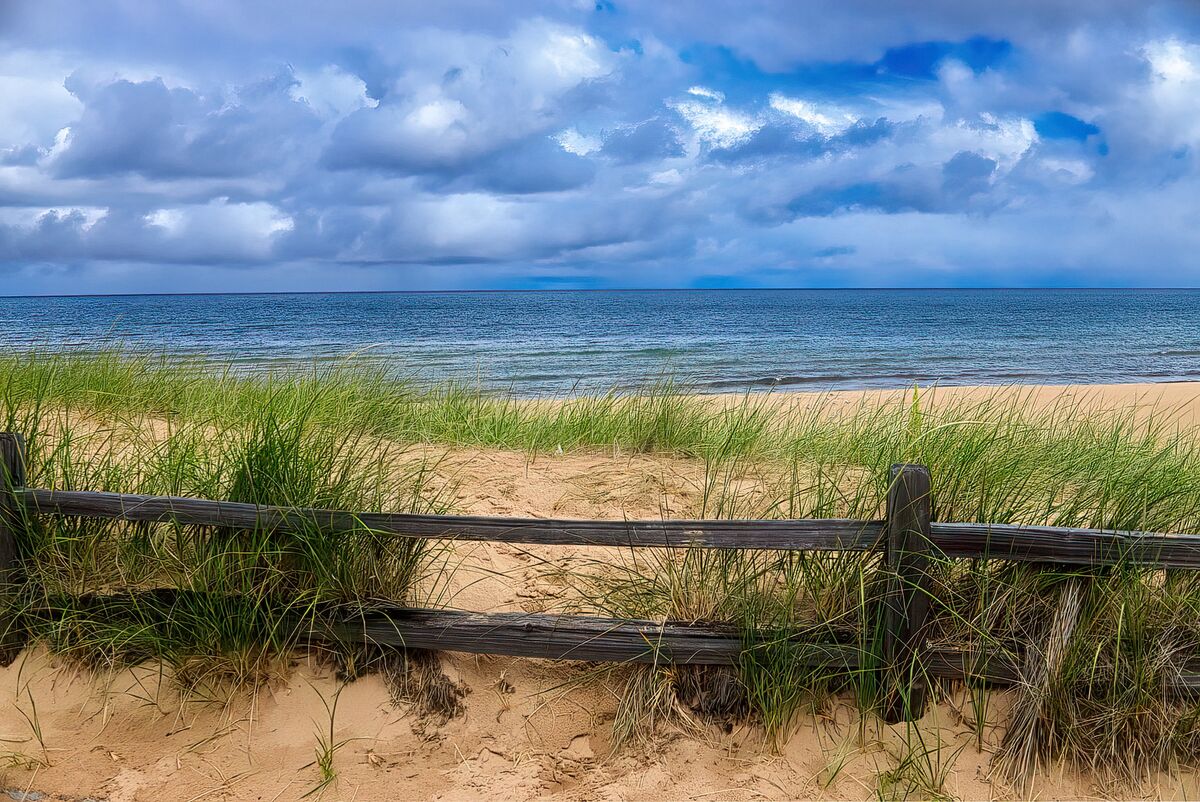Lake Michigan: Lake Michigan in the Upper Peninsula of Michigan...