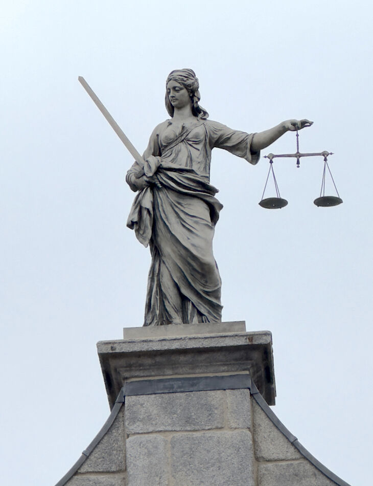 Justice. Atop Dublin Castle: You'll find statues of lady Justice everywhere. However, this one ...
