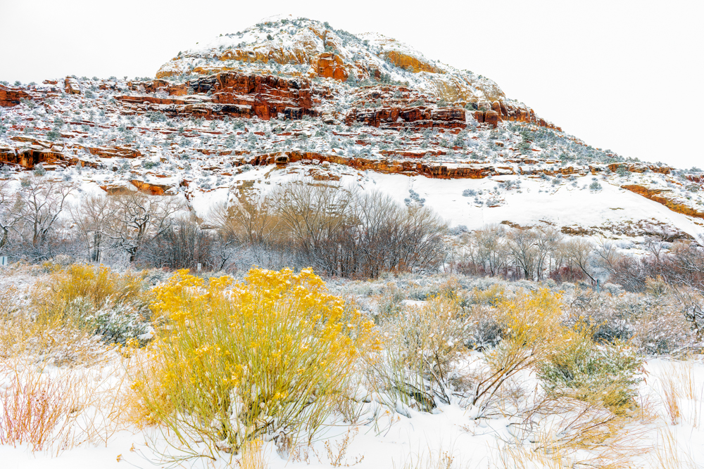 Utah Desert Snow: Desert Snow at Newspaper Rock on Utah Highway 211...