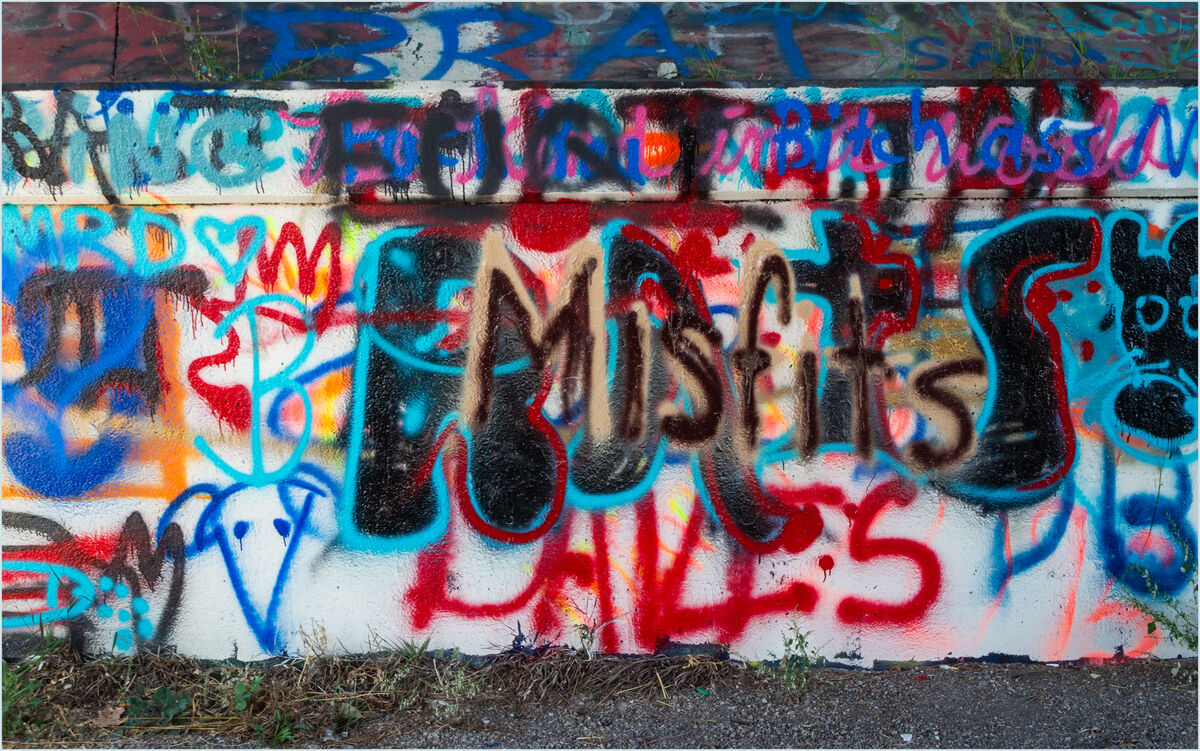 Graffiti on Graffiti: Graffiti written over graffiti at Graffiti Bridge ...