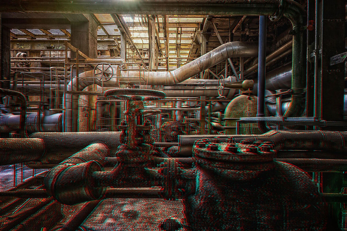 3D - Industrial Factory: Anaglyphic glasses are required to view it in ...