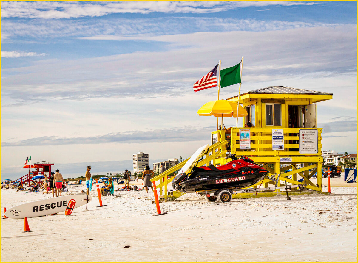 Lifeguard Stations: Siesta Key Beach, FL...