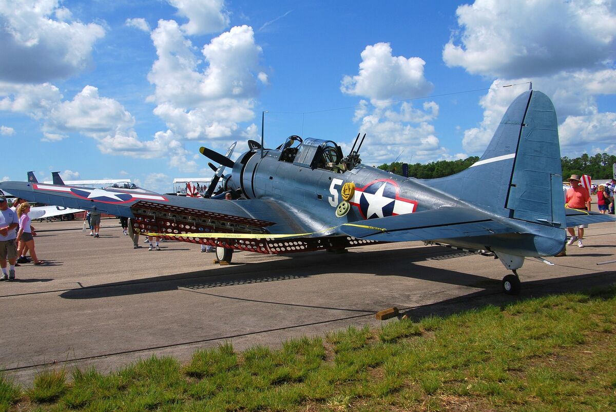 The U.S. Navy's two aircraft carrier based dive bombers in WW II: These two planes, the Douglas ...
