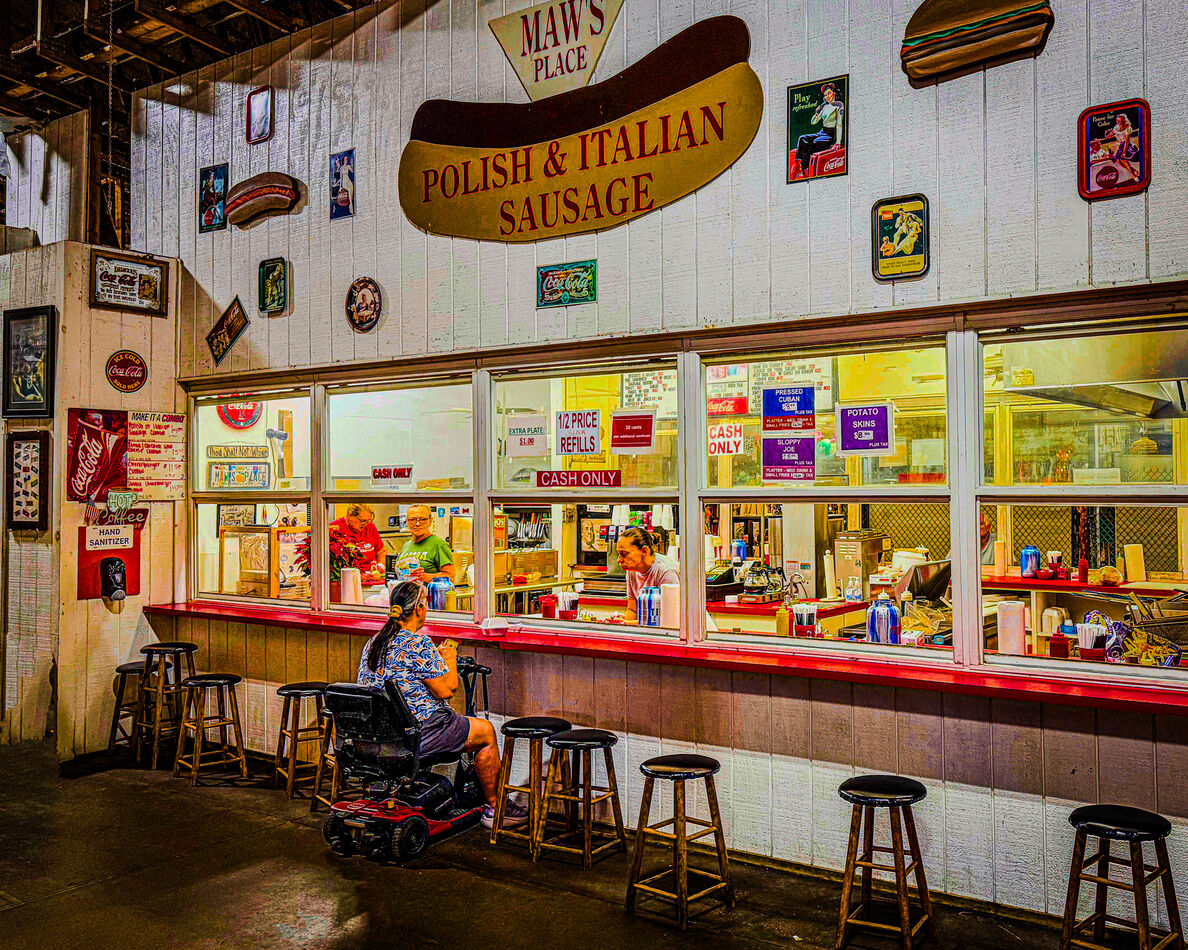 Channeling "Nighthawk": This scene, shot at the Red Barn Flea Market in ...