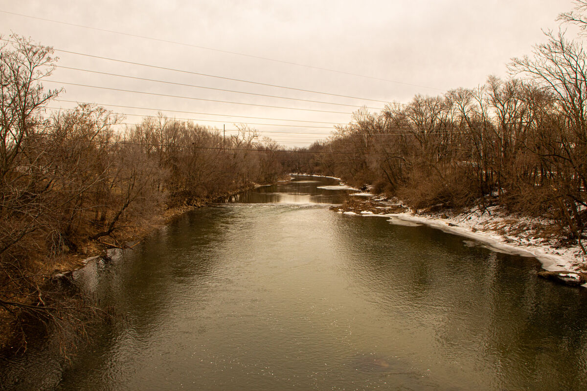 The White River, West Fork: Shot off the 10th Street walk bridge in ...