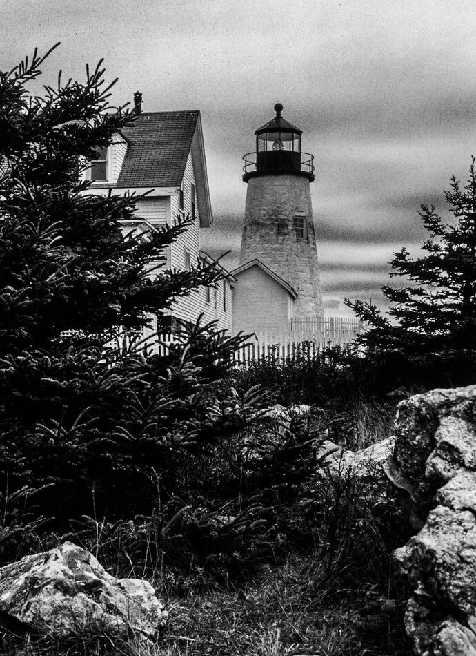 Maine lighthouses: a collection of lighthouses in color and black & white. The color images were ...