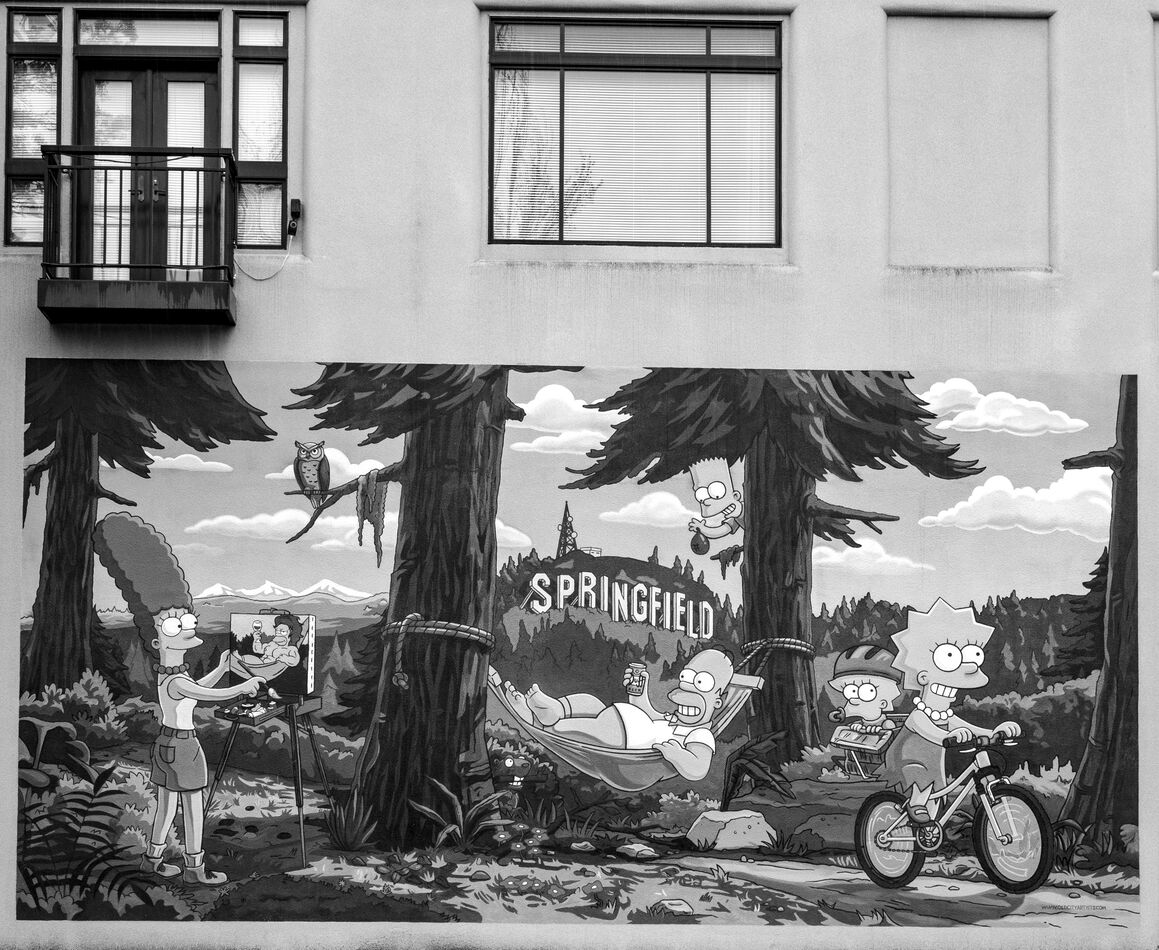 The Simpsons TV Show Street Mural: Springfield, OR. The creator of the ...