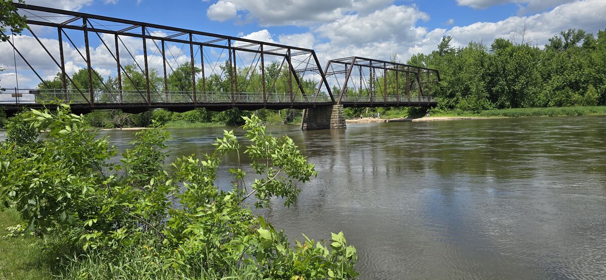 Bridge: It was a nice day for a walk across this pedestrian bridge.