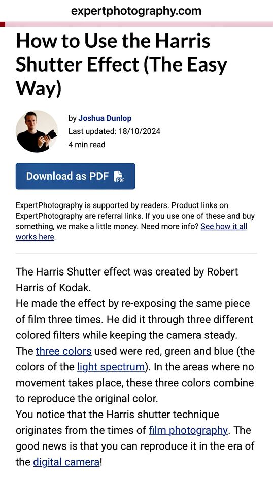 Harris effect: Several years ago I had a way of doing the Harris photo ...