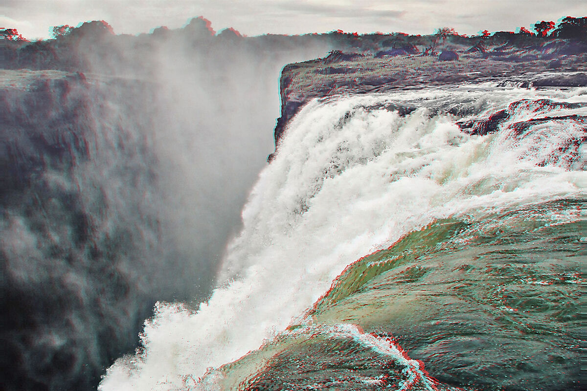 3D - Victoria Falls: Anaglyphic glasses are required to view it in 3D ...