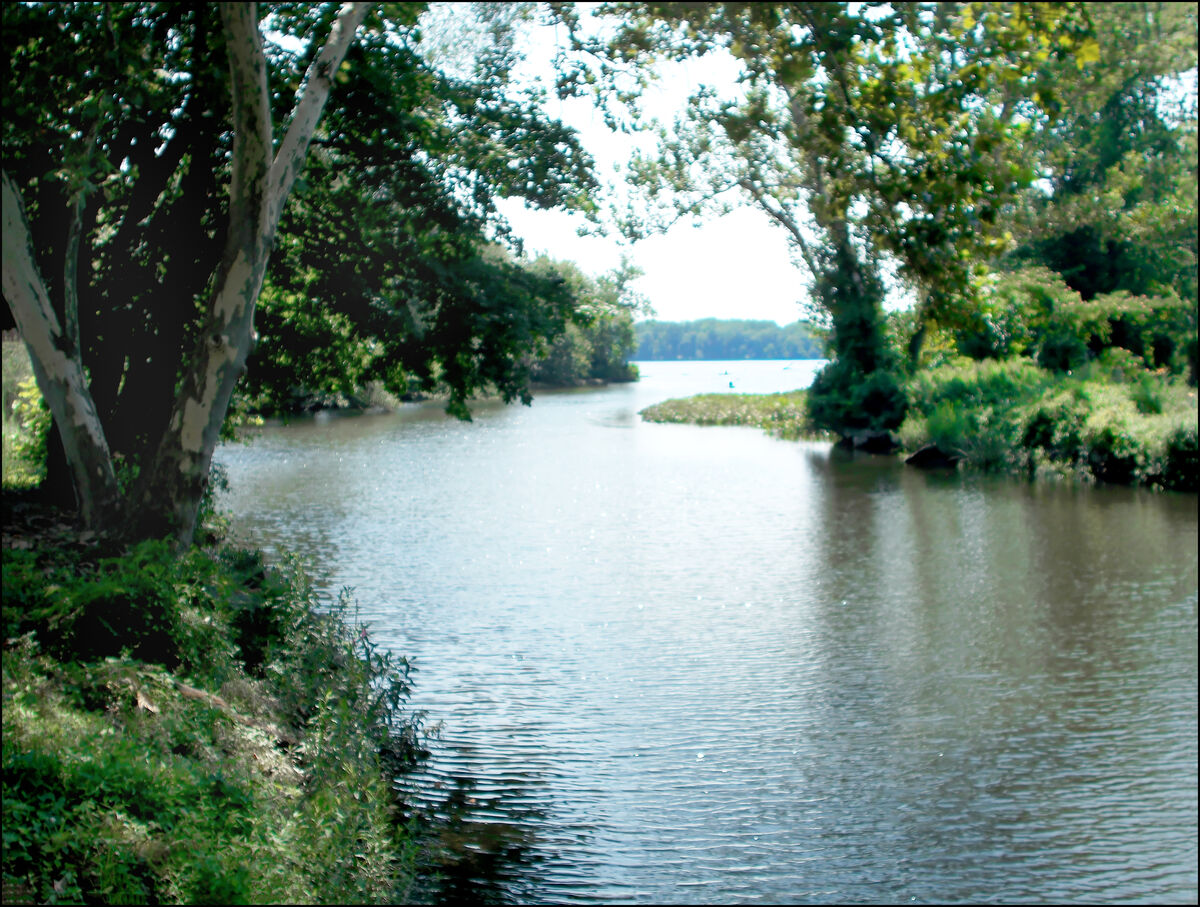 Poquessing Creek: Two photos of Poquessing Creek at high tide taken ...