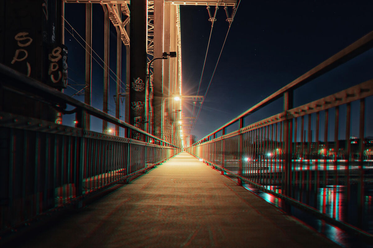 3D - Bridge Walkway: Anaglyphic glasses are required to view it in 3D ...