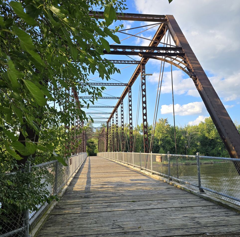 Pedestrian Bridge: There is a nice little park by the bridge. My hubby ...