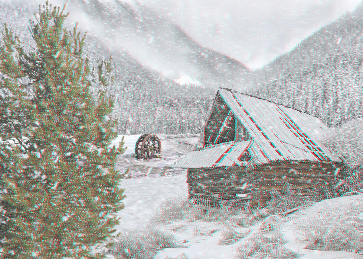 3D- Rustic Scenic: Anaglyphic glasses are required to view it in 3D ...