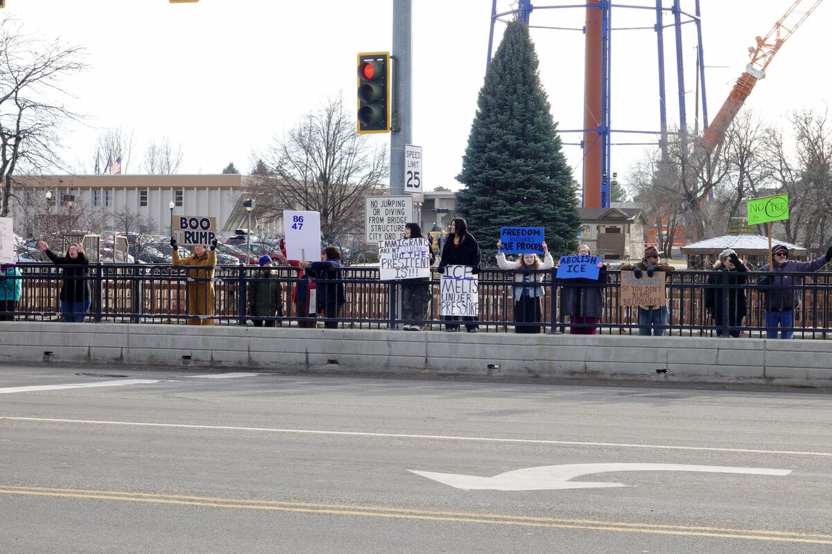 Protestors in Idaho Falls: While wandering in the Snake River Greenbelt ...