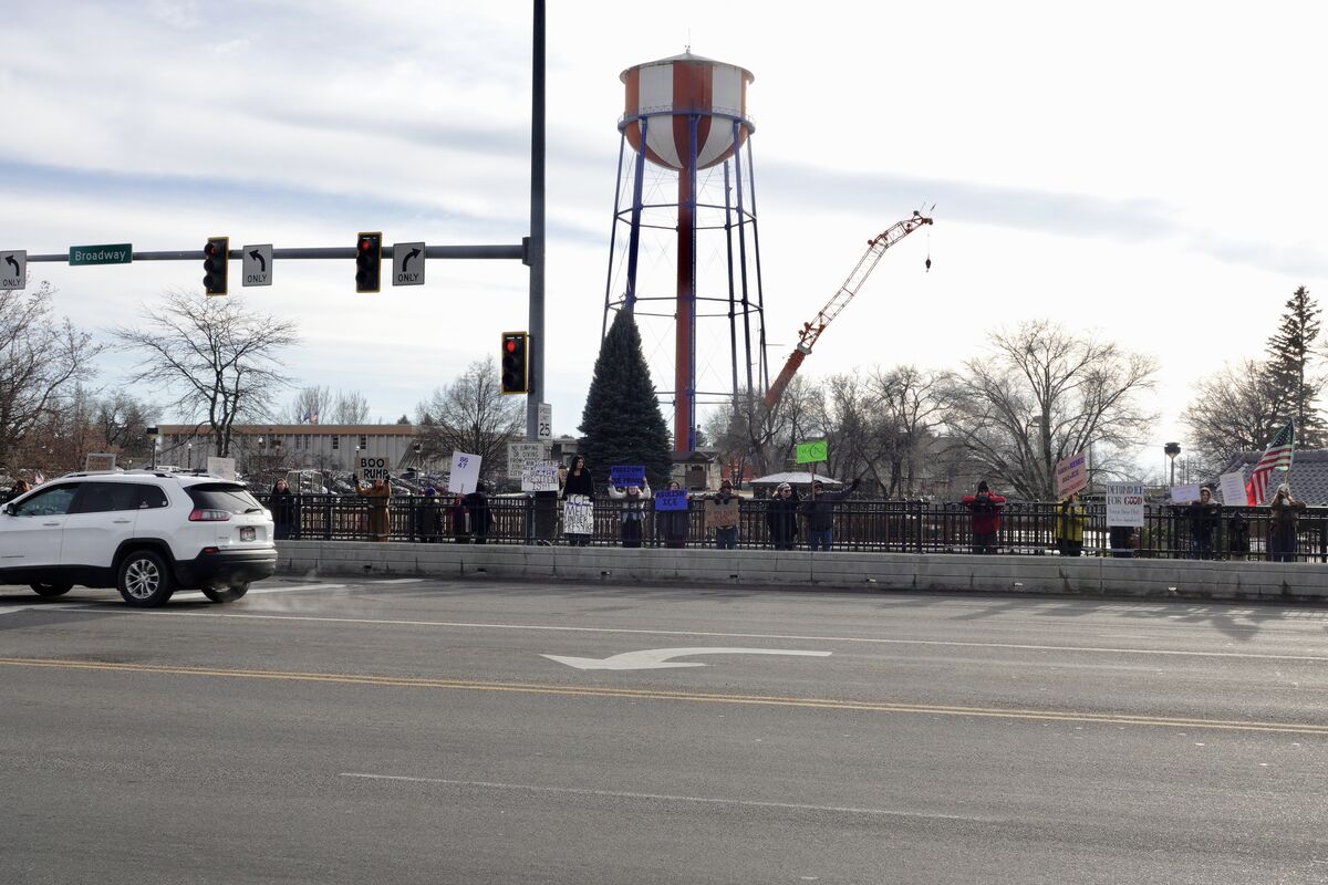 Protestors in Idaho Falls: While wandering in the Snake River Greenbelt ...