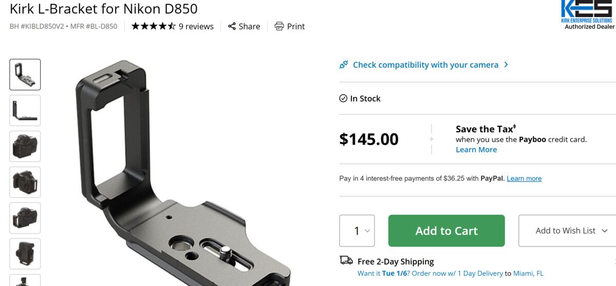 Kirk L-Bracket for D850: Has the QR feature / wrench included ...