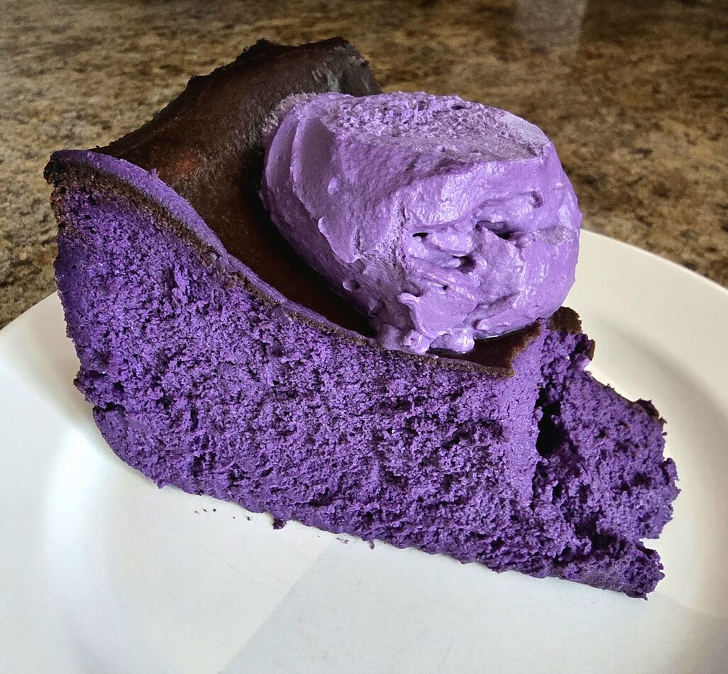 Purple: Ube Cheesecake. Made with purple yams. From my favorite bakery ...
