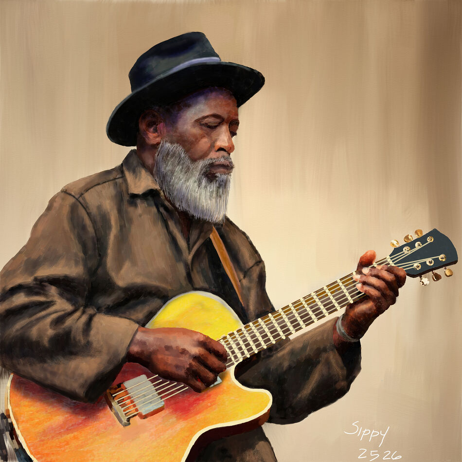 Digital Painting - Old Delta Blues Player - Finished: There is Texas ...