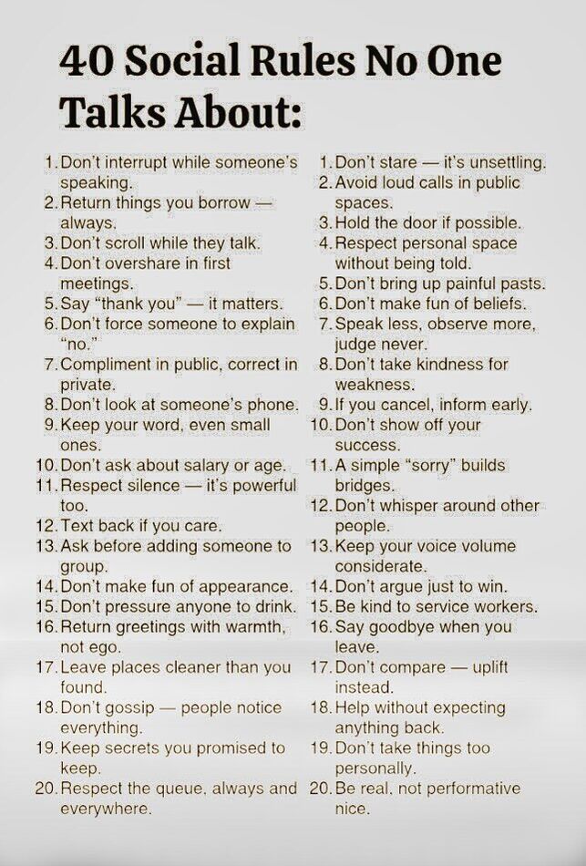 Social Rules No One Talks About: