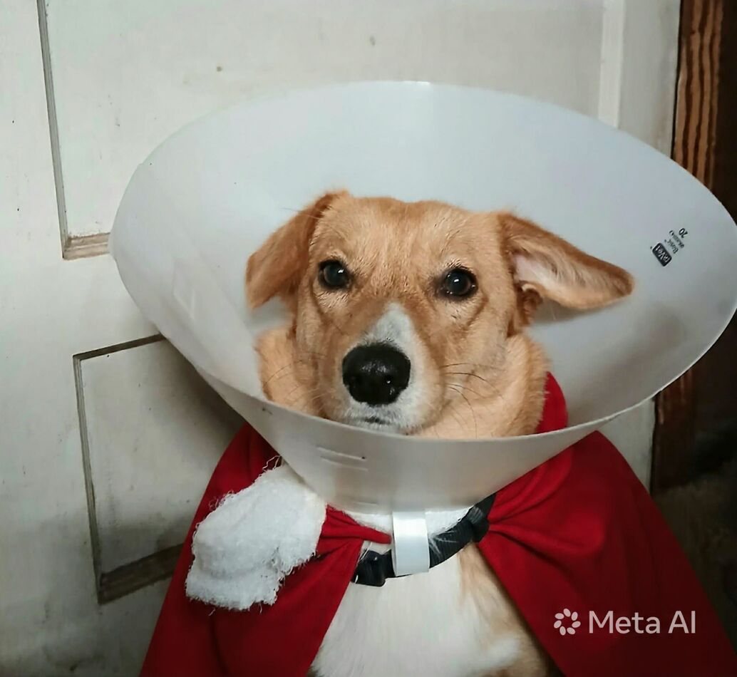 Our Conehead: Maggie, after being spayed. Surprisingly, the collar didn ...
