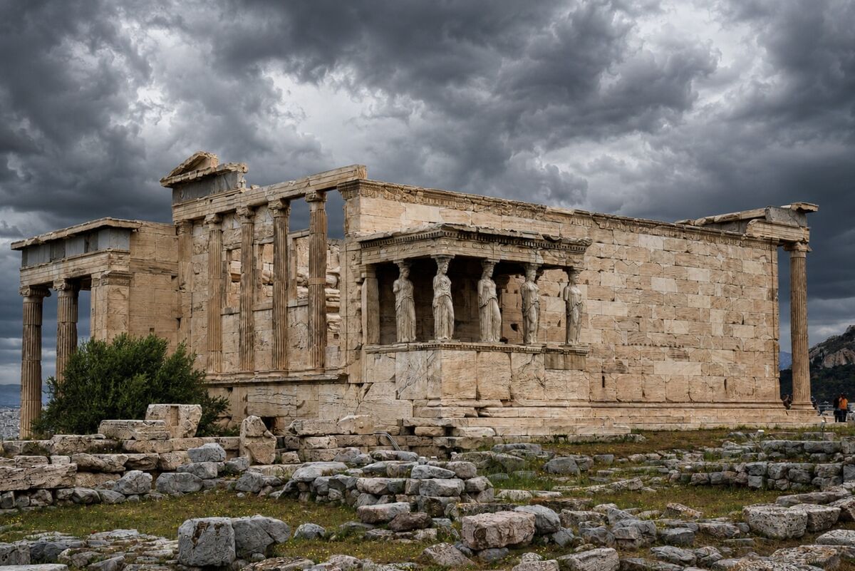 Acropolis, Greece. Part 2: Some light rain the morning.